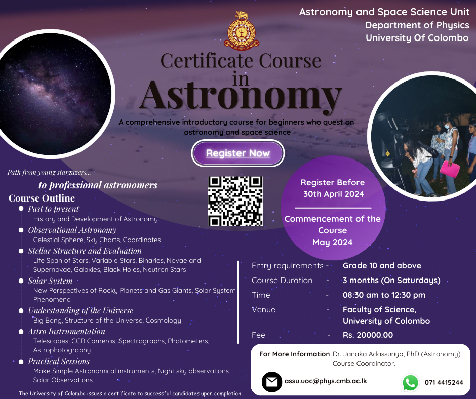 Certificate Course in Astronomy – Astronomy and Space Science Unit (ASSU)